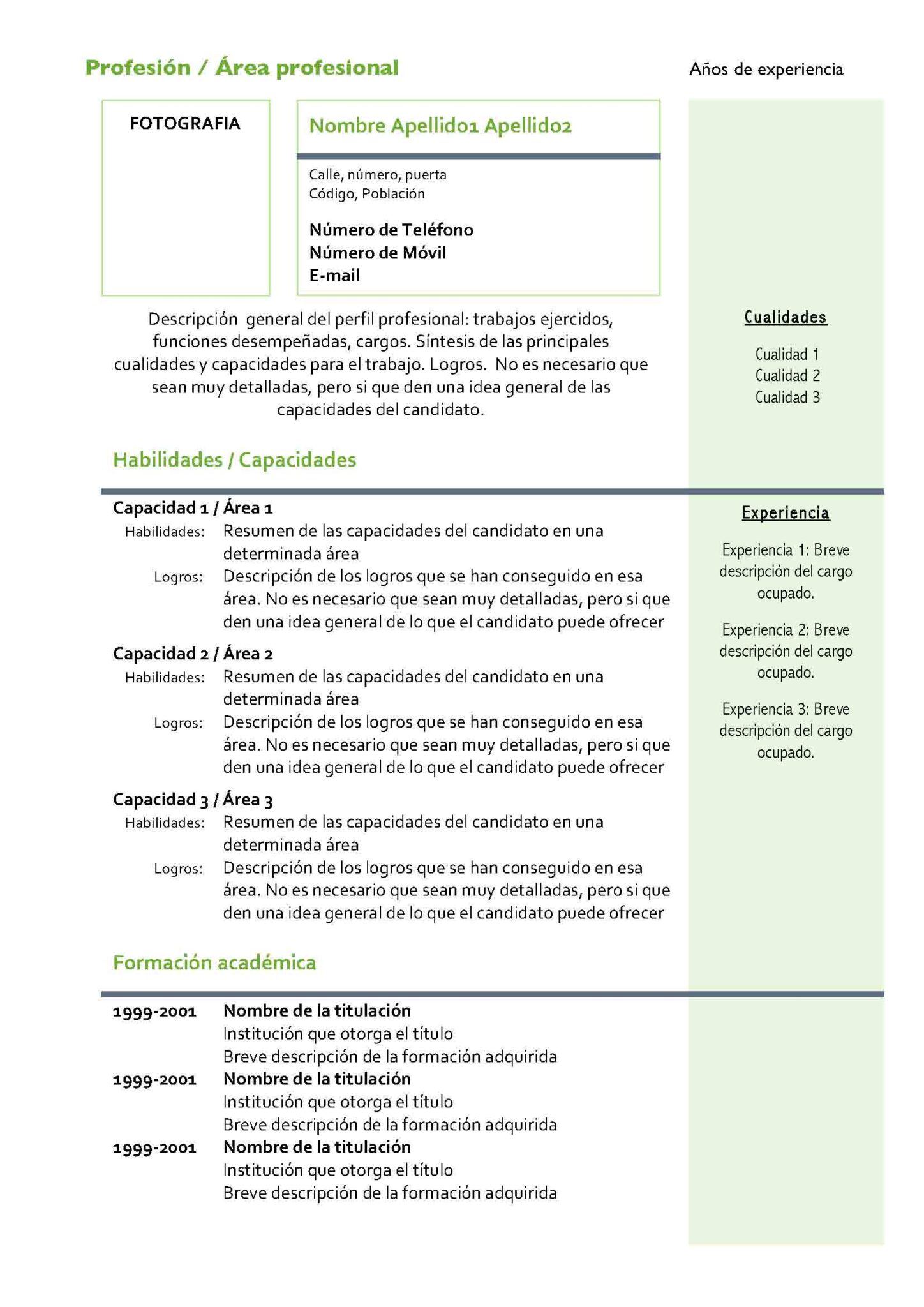 Modelos de currículum: Modelo funcional 4 | Modelo Curriculum